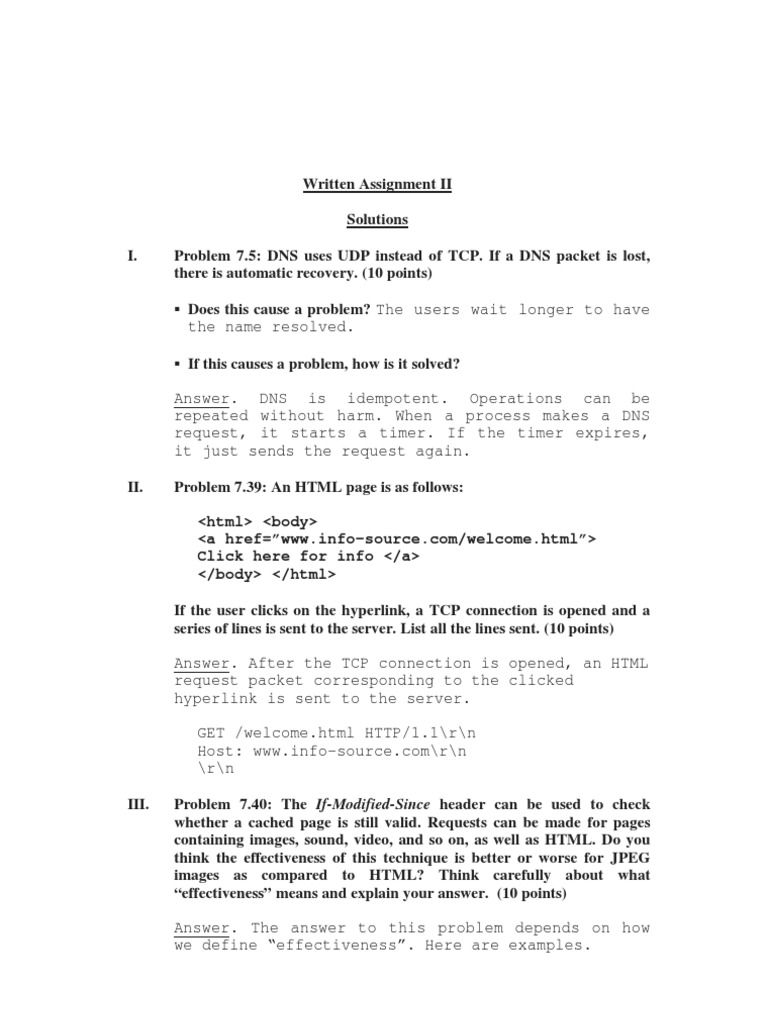 Assignment 2 Soln | PDF | Hypertext Transfer Protocol | Transmission Control Protocol