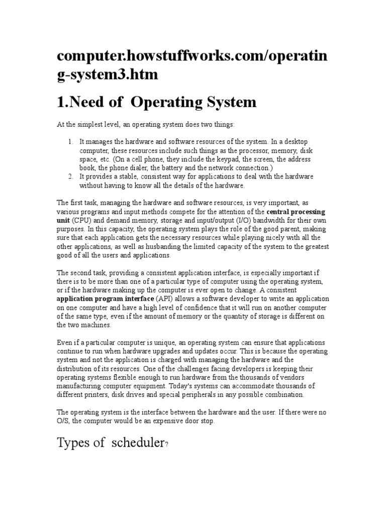Types of Scheduler | PDF | Scheduling (Computing) | Operating System
