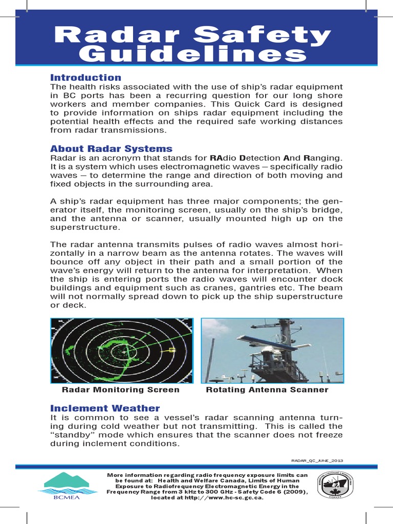 Radar Safety Guidelines PDF | PDF | Radio Frequency | Electromagnetic ...