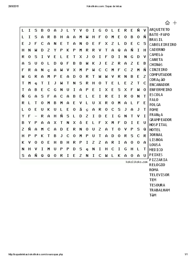 Sopa De Letras Alimentos