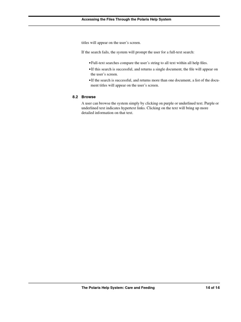 8.2 Browse: Accessing The Files Through The Polaris Help System | PDF ...