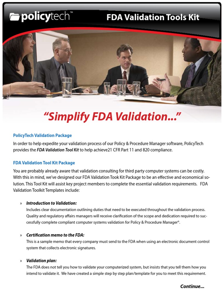 FDA Validation Tool Kit Flyer - Email | PDF | Verification And ...