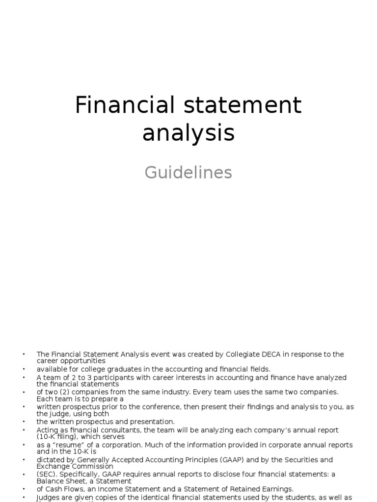 Financial Statement Analysis - Guide | PDF | Financial Statement ...