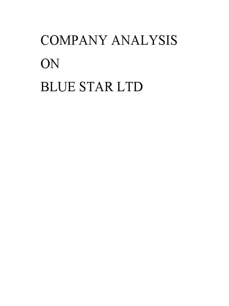 Blue Star Ltd: Company Overview & Analysis | PDF | Revenue | Air ...