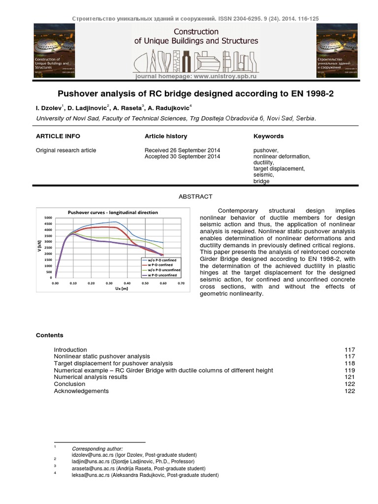 Pushover Analysis of Bridge | PDF | Deformation (Engineering) | Civil ...
