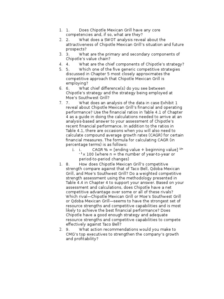 Chipotle SWOT & Strategy Analysis | PDF | Career & Growth | Business