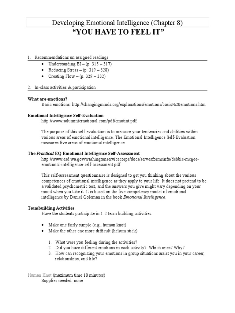 Developing Emotional Intelligence | PDF | Emotional Intelligence ...