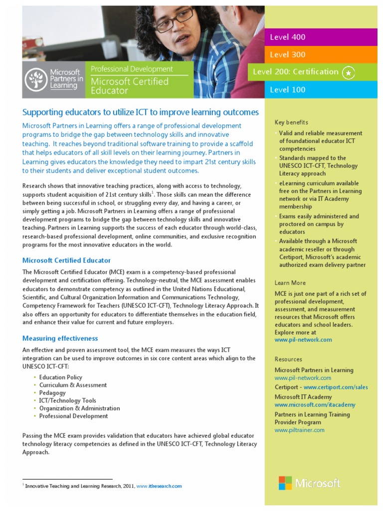 Microsoft Certified Educator Overview | PDF | Educational Technology ...