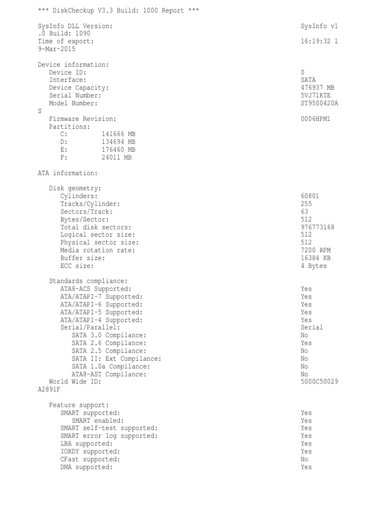 Drive Info | PDF | Disk Storage | Computer Data Storage