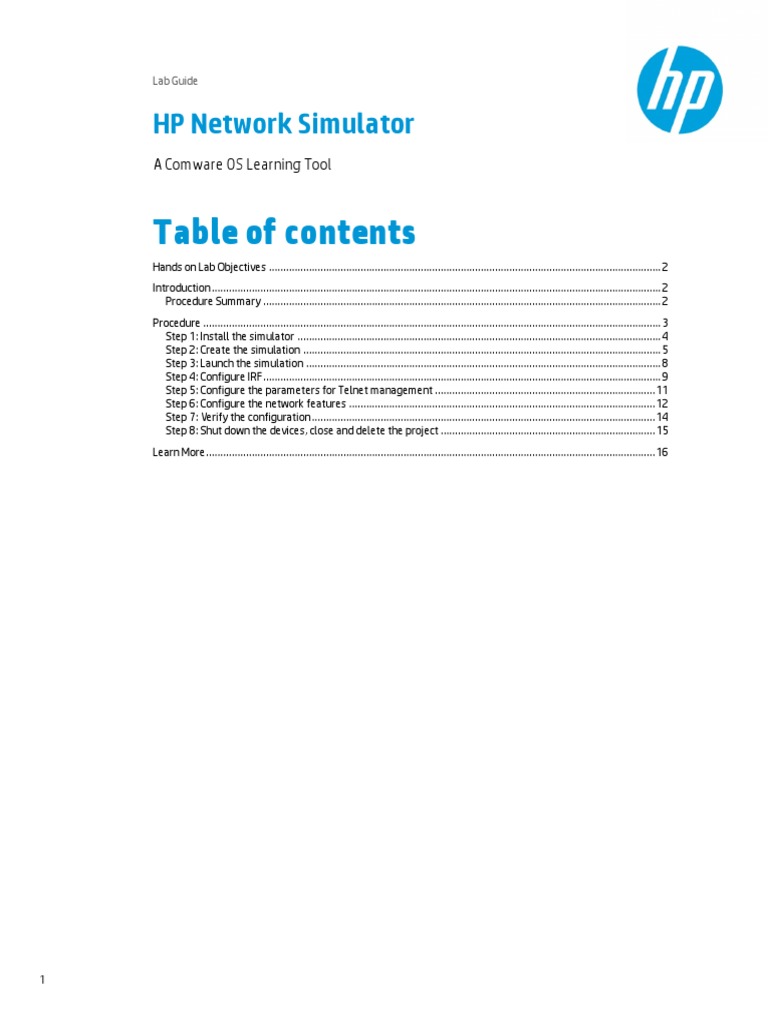 HP Network Simulator - Irf Lab Guide | PDF | Virtual Machine | Computer ...