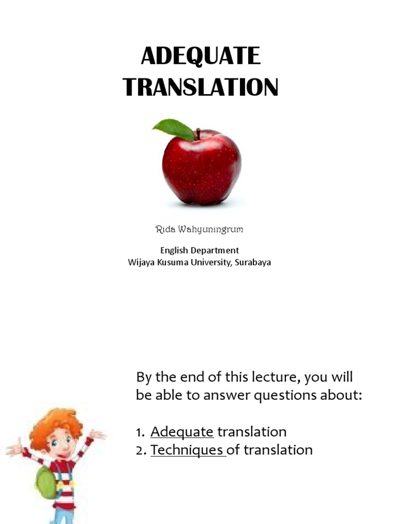 Lecture 2-Adequate Translation | PDF | Translations | Analogy