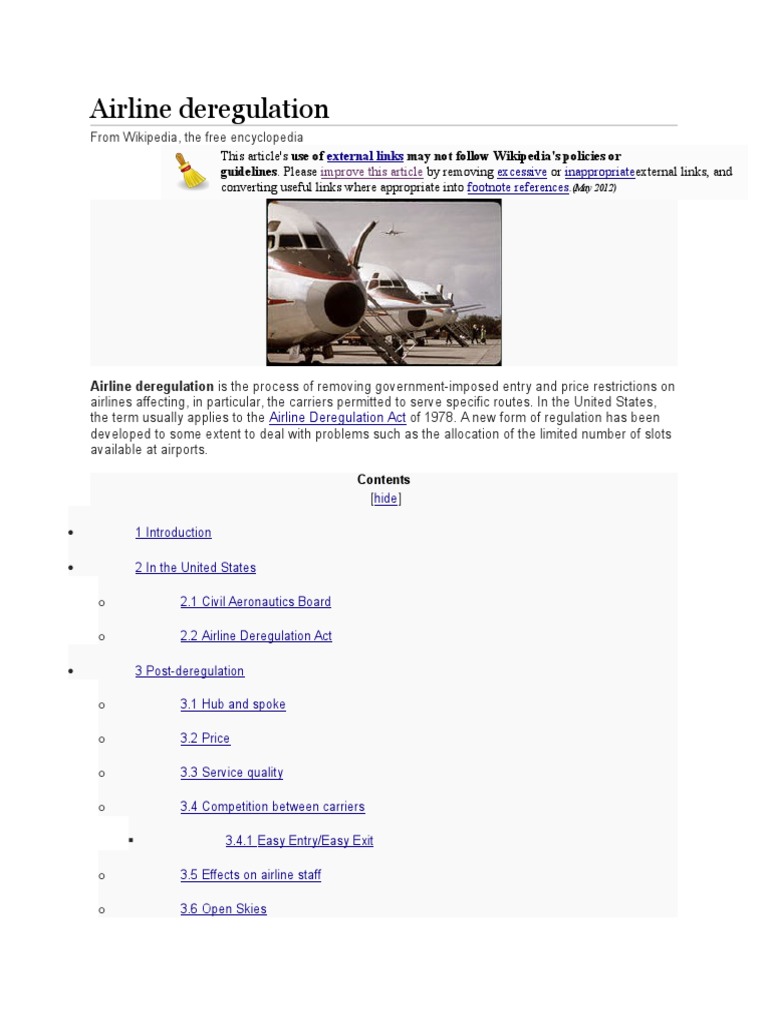 Airline Deregulation | PDF | Airline Hub | Airlines