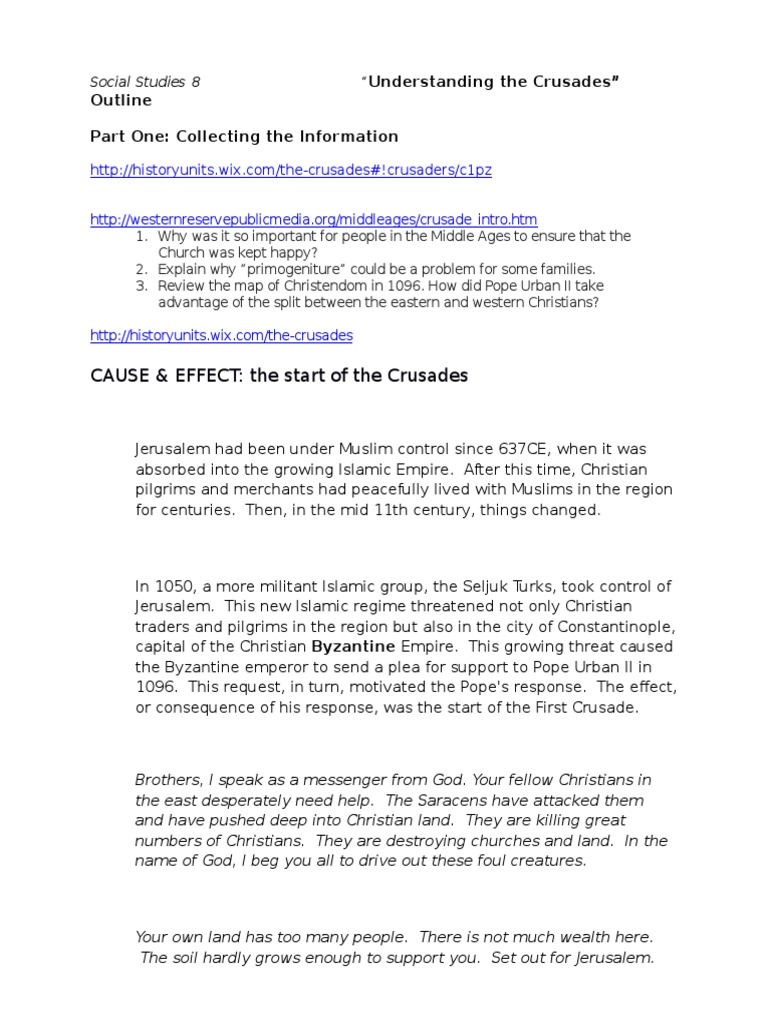 Understanding The Crusades | PDF | Crusades | Byzantine Empire