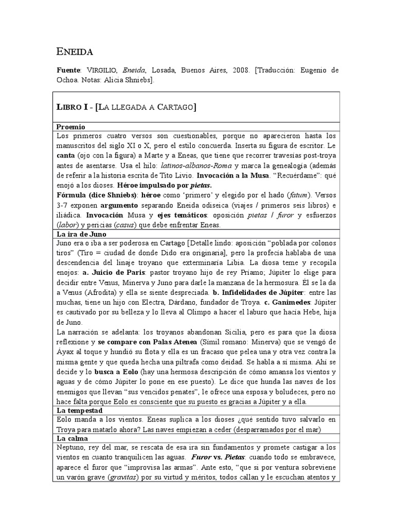 Ficha - Eneida | PDF | Eneas | Eneida