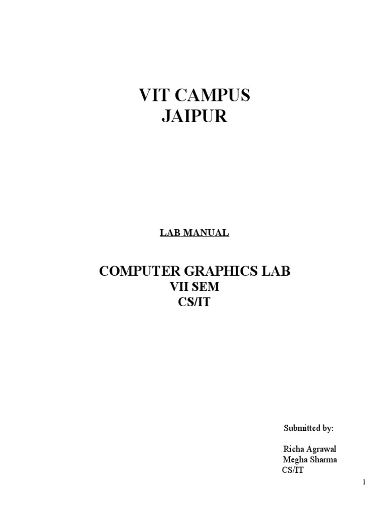 Computer Graphics Lab Manual for Rajasthan Technical University | PDF ...