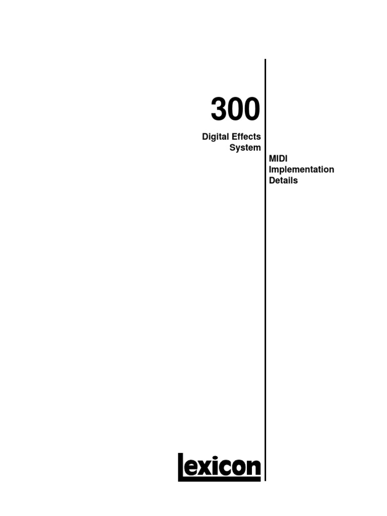 Lexicon 300 V3 MIDI Implementation Details | PDF