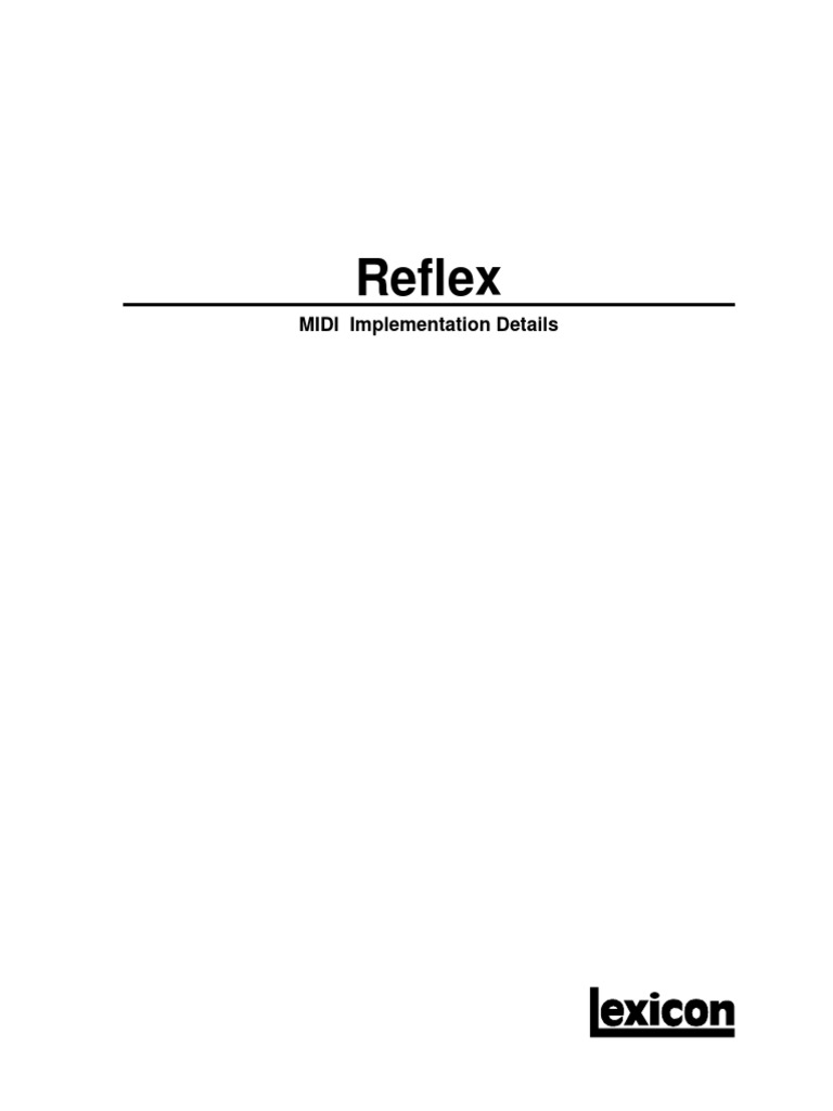 Lexicon Reflex MIDI Implementation Guide | PDF | Parameter (Computer ...