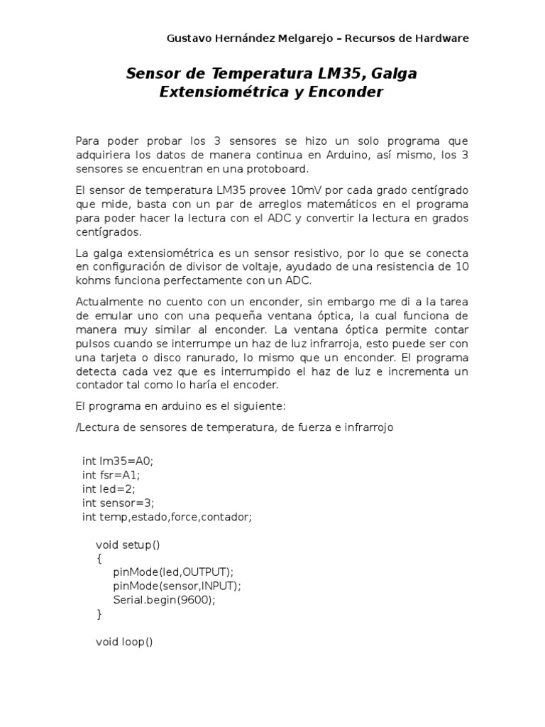 Galga Extensiométrica en Arduino | PDF