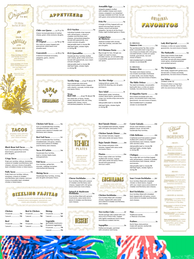 El Original Menu | PDF | Taco | Foods