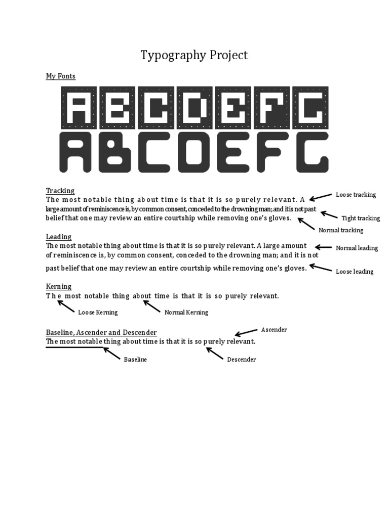 Typography Project: Fonts & Tracking | PDF