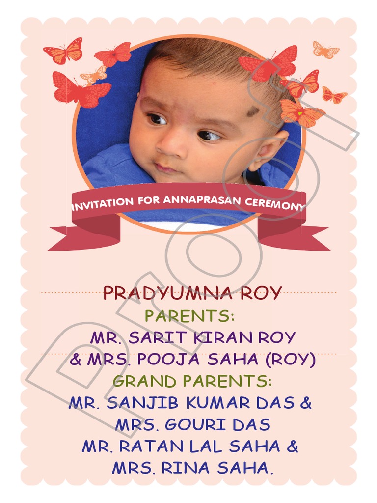 Annaprasana Ceremony Invitation Card PDF | PDF