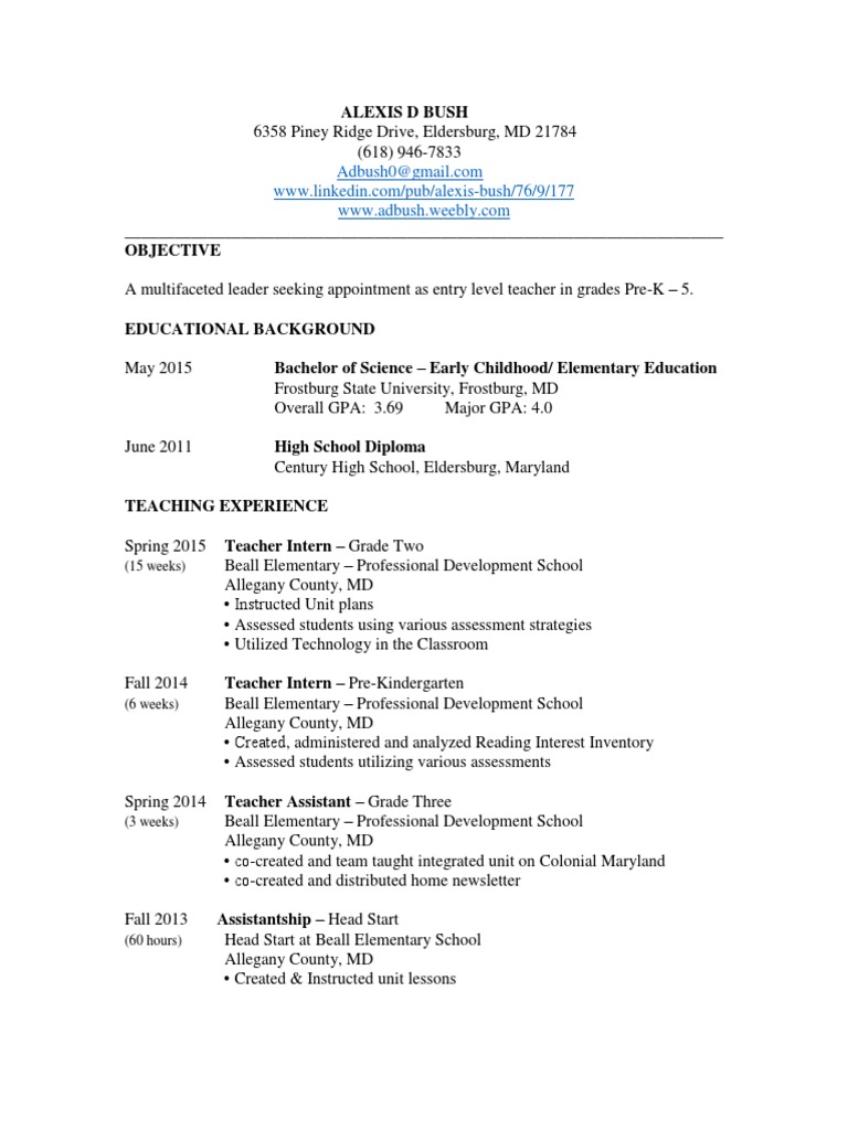 Alexis D Bush Updated Resume 2015 | PDF