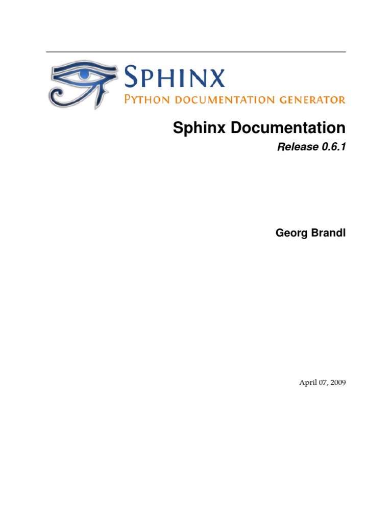 SPHINX: Python Documentation Generator | PDF SPHINX: Python Documentation Generator | PDF