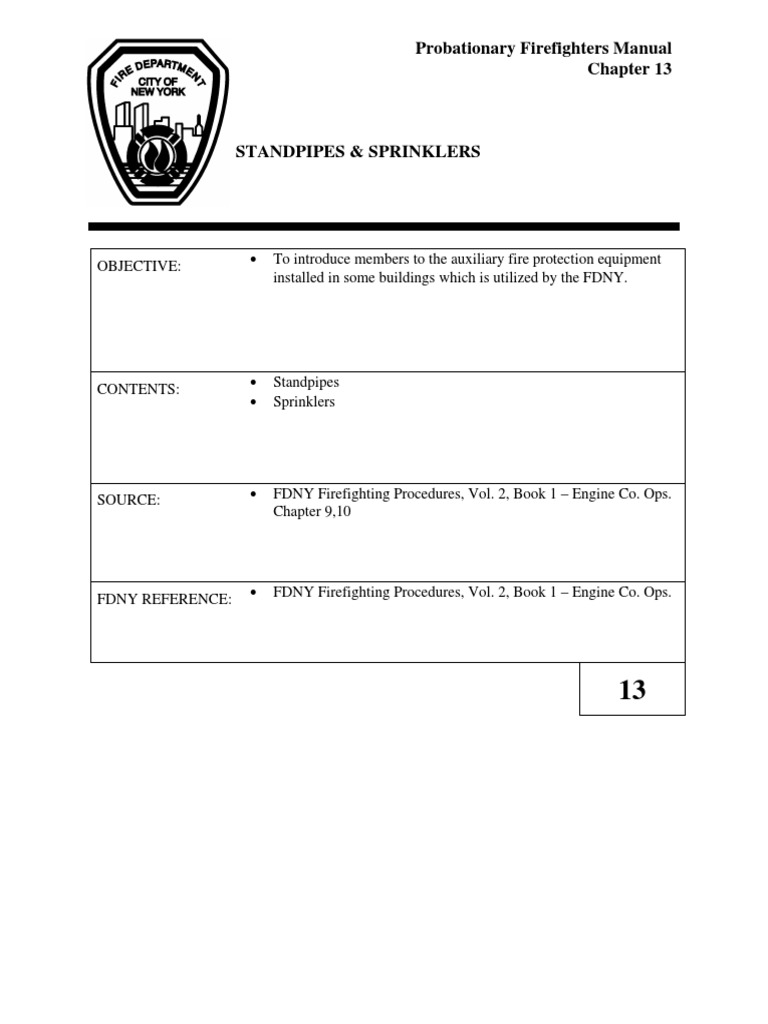 Standpipe and Sprinkler Operations Guide | PDF | Fire Sprinkler System ...