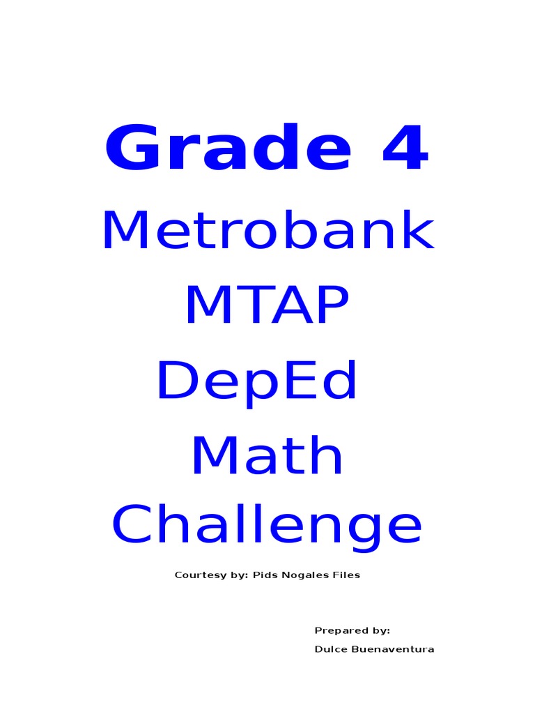Grade 4 Mtap Reviewer | Fraction (Mathematics) | Numbers