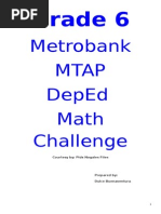 Grade 6 Quiz Bee Math Questions | PDF