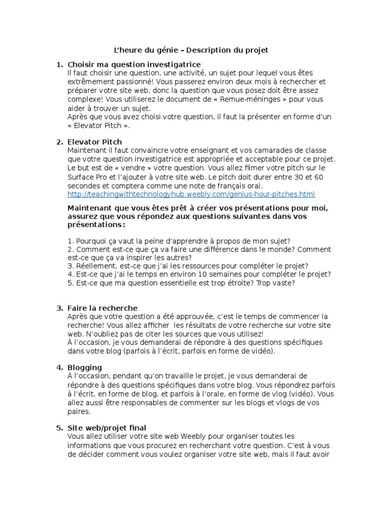 Description Du Projet | PDF