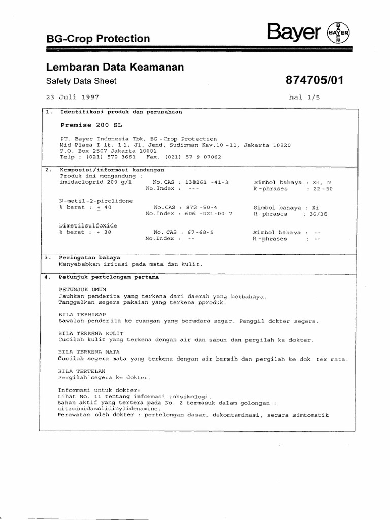 MSDS Premise 200 SL | PDF
