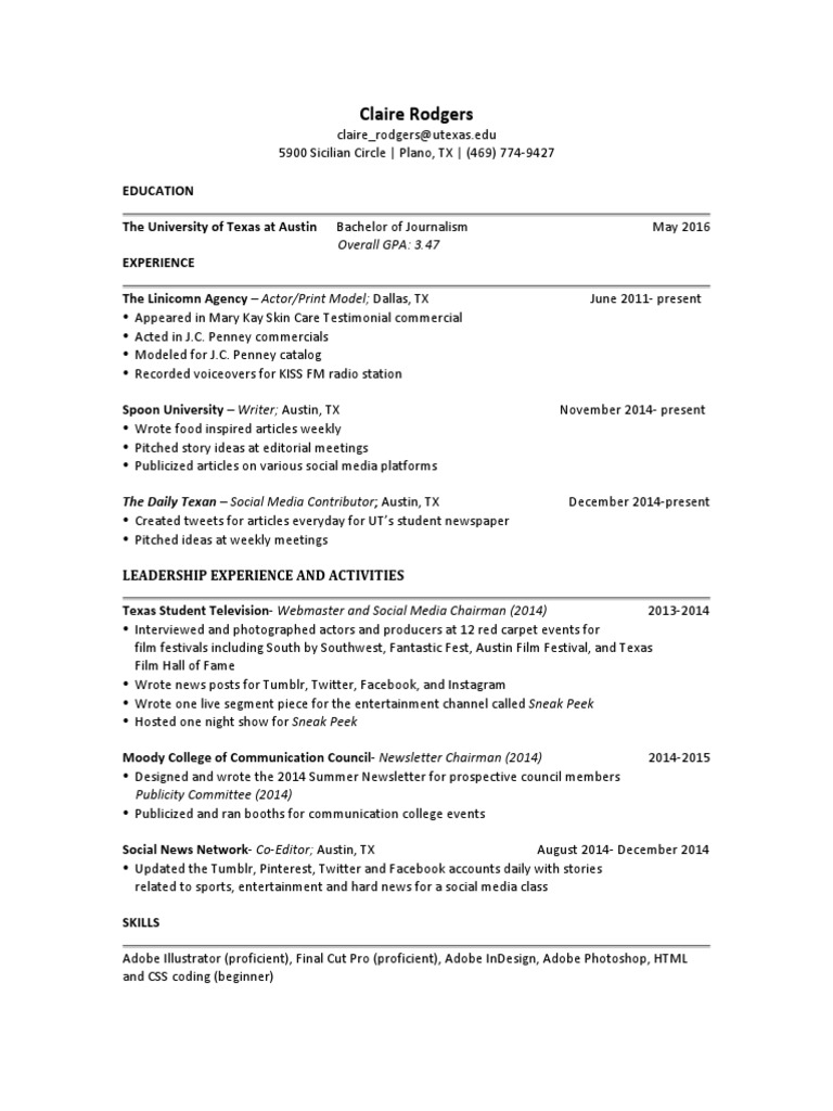 Claire Rodgers: 2014 - 2015 Publicity Committee (2014) | PDF | Mass ...