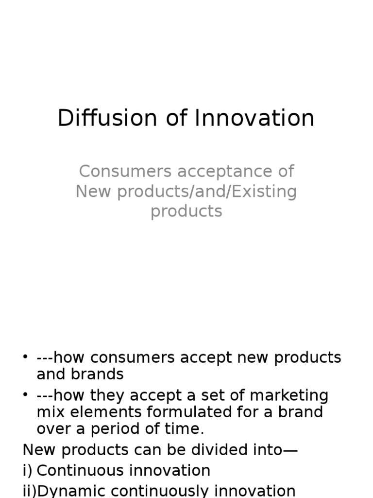 Diffusion of Innovation | PDF | Innovation | Marketing