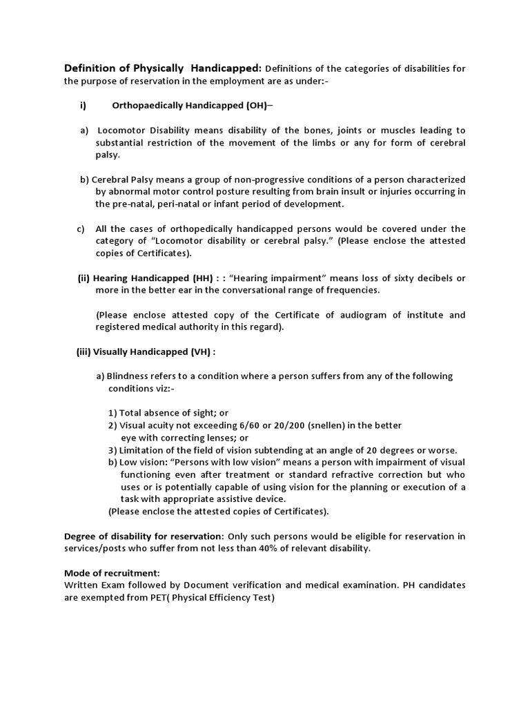 Disability Categories for Employment | PDF | Visual Impairment | Disability