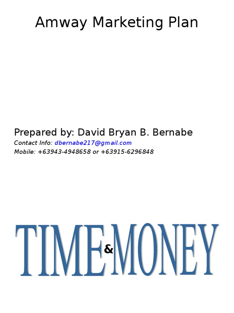 Amway Marketing Plan: Prepared By: David Bryan B. Bernabe | PDF ...