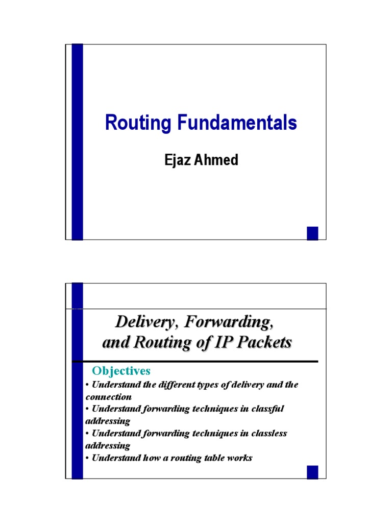 Routing Fundamentals: Delivery, Forwarding, and Routing of IP Packets | PDF | Routing | Router ...