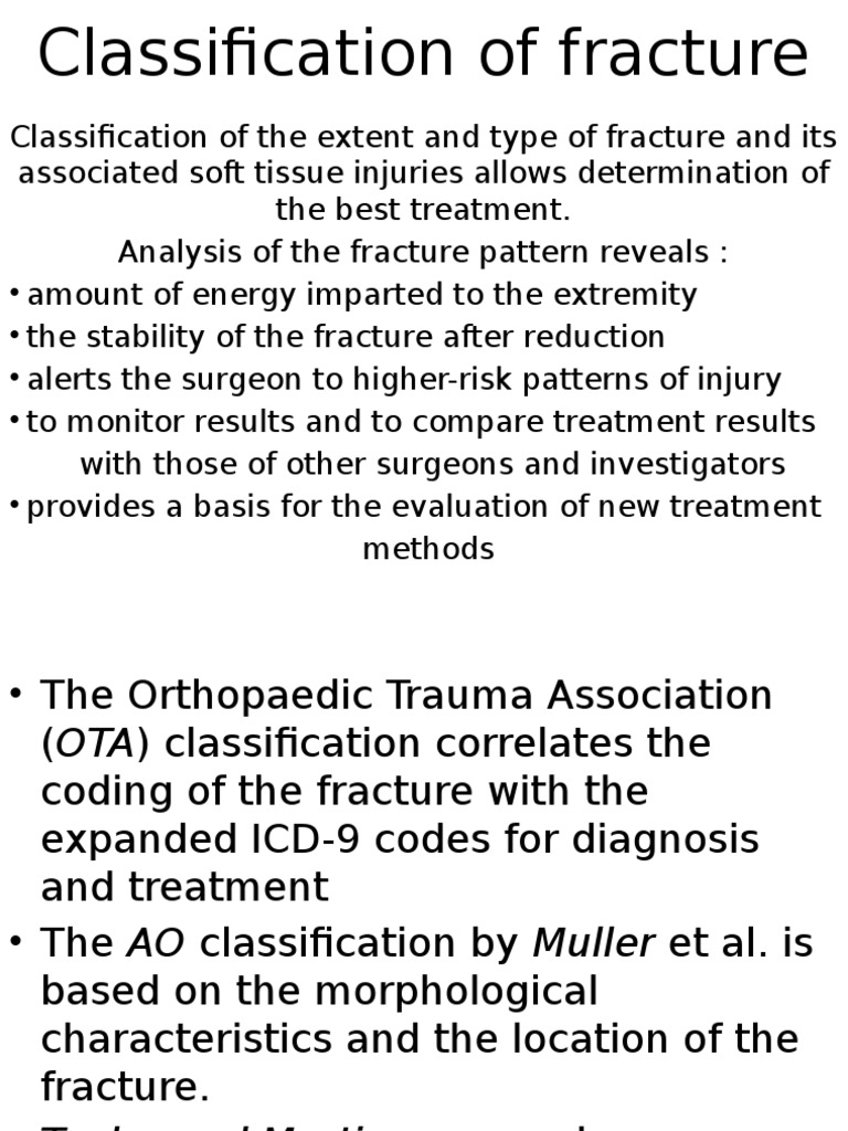 Classification of Fractures | PDF | Major Trauma | Wound