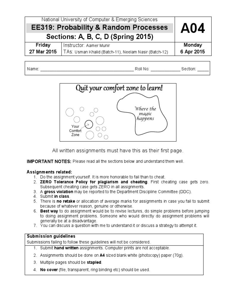Probability Assignment | PDF | Expected Value | Random Variable