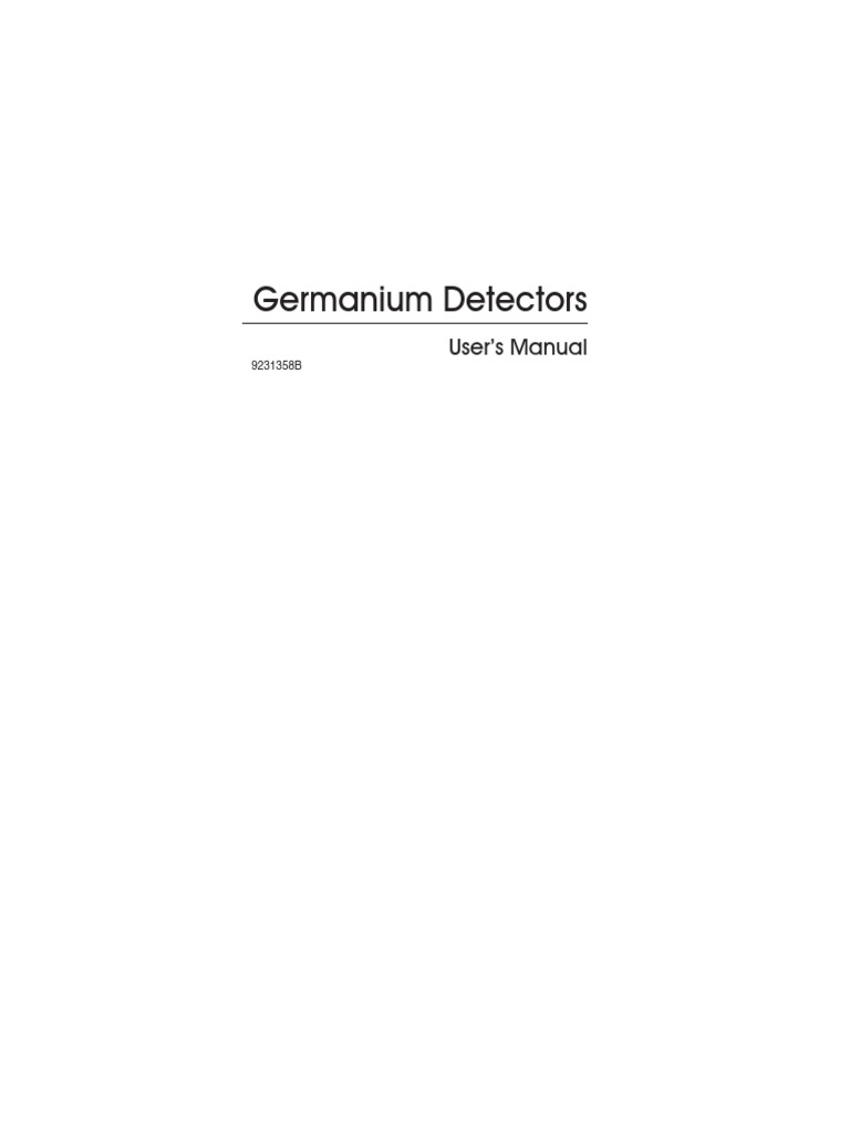 Germanium Detectors PDF | PDF | Germanium | Chemistry