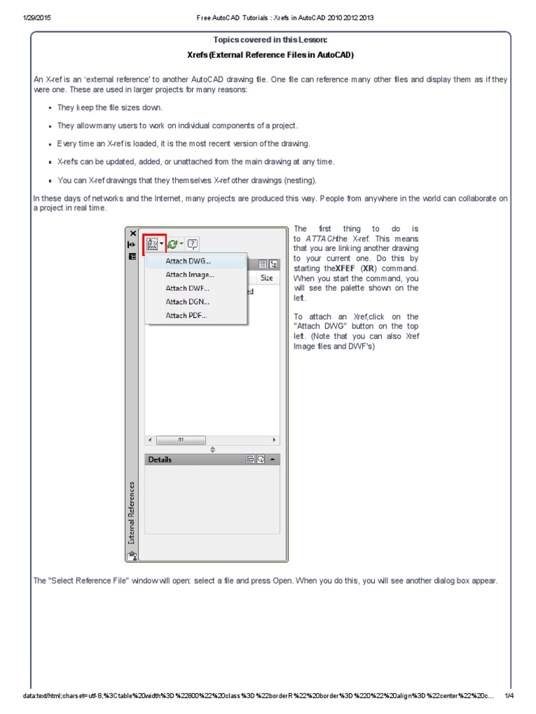 Xrefs in AutoCAD: A Comprehensive Guide | PDF | Auto Cad | Digital ...
