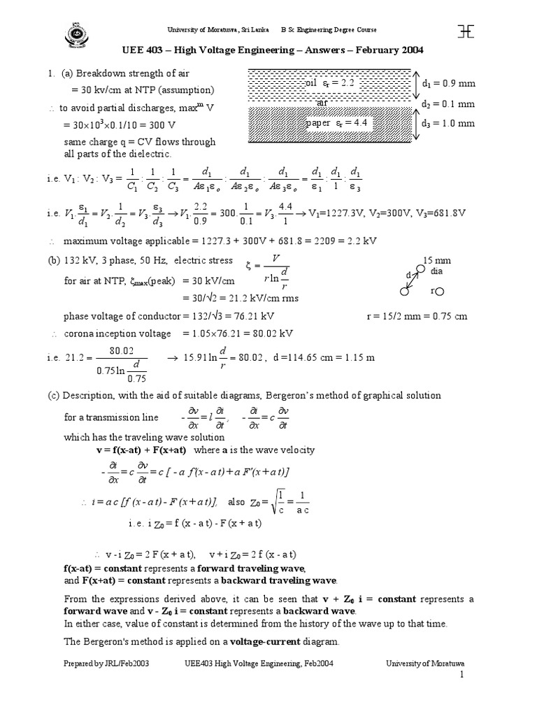 High Voltage - Prof. Lucas | PDF | Capacitor | Series And Parallel Circuits