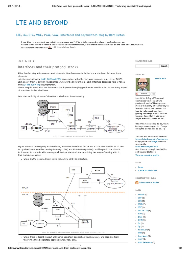 Interfaces and Their Protocol Stacks - LTE and BEYOND - Tech-Blog On 4G - LTE and Beyond. | PDF ...