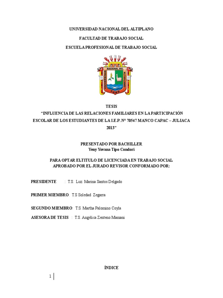 Tesis Unap | PDF | Familia | Democracia