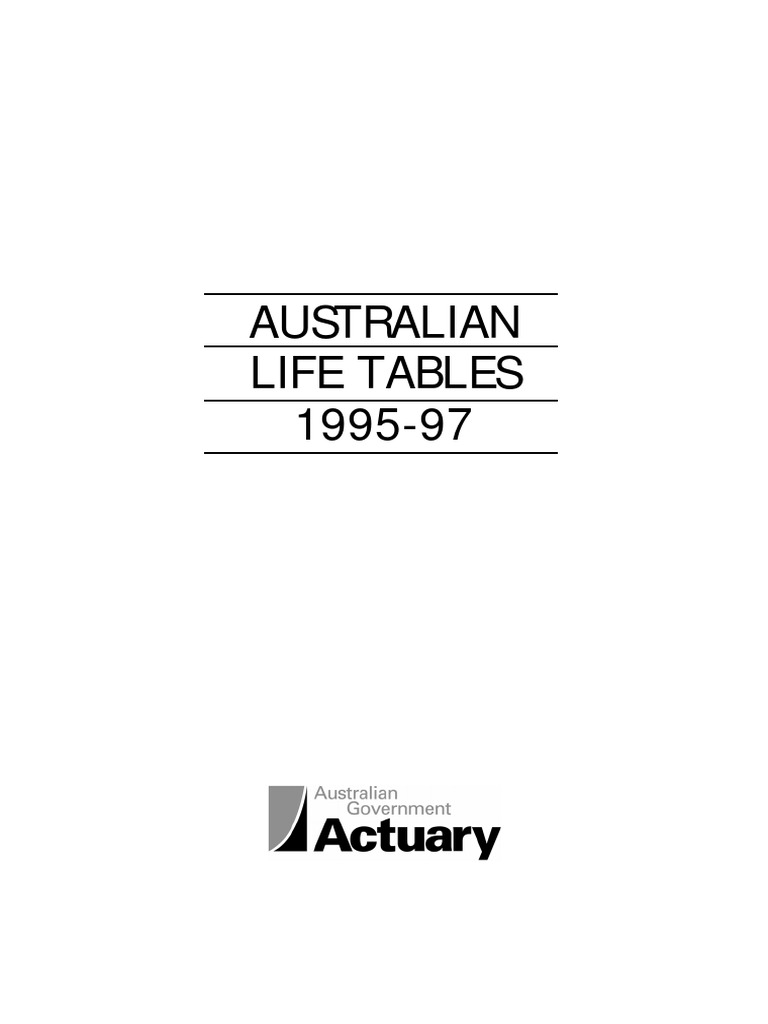 Australian Life Tables 1995-97 | PDF | Life Expectancy | Environmental ...