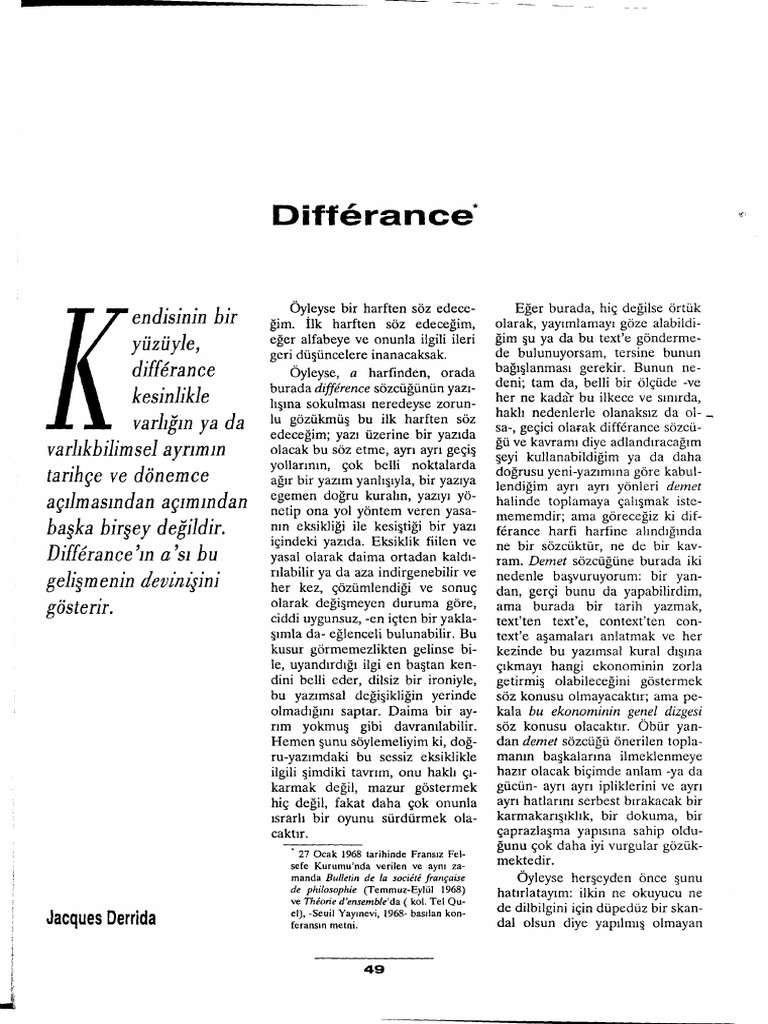 Derrida - Differance | PDF
