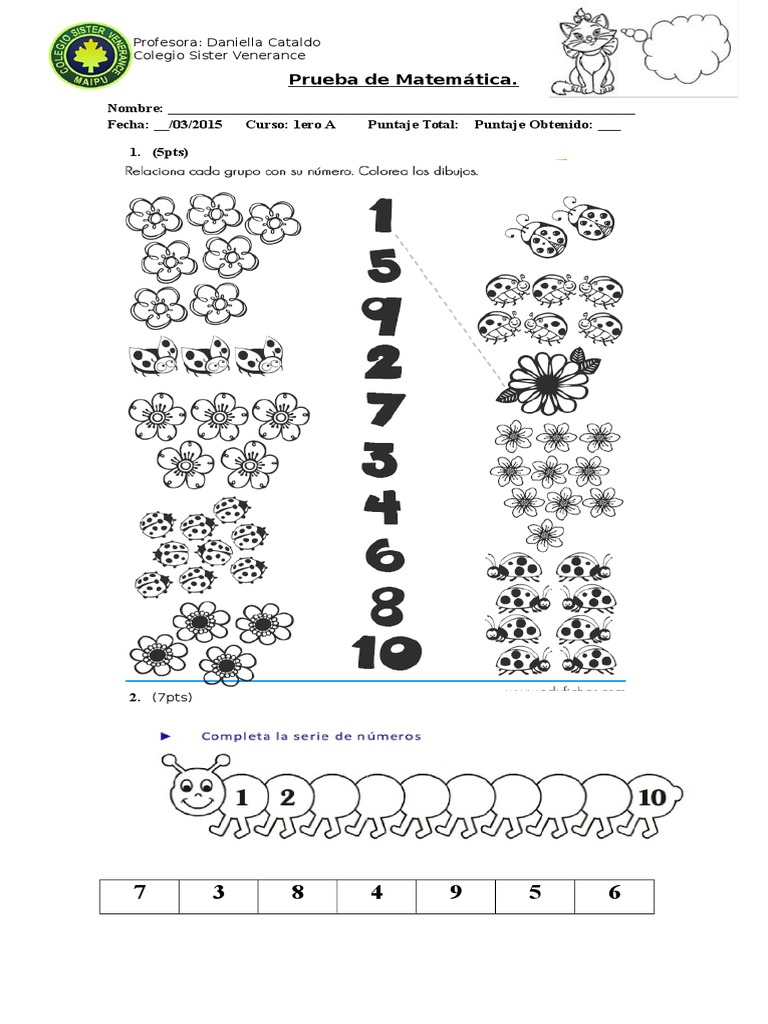 Prueba Numero Del 1 Al 10 | PDF