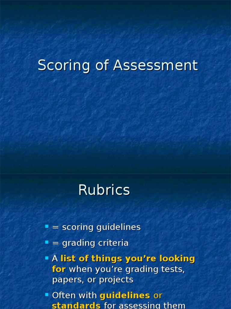 Assessing Student Work with Rubrics | PDF | Rubric (Academic ...
