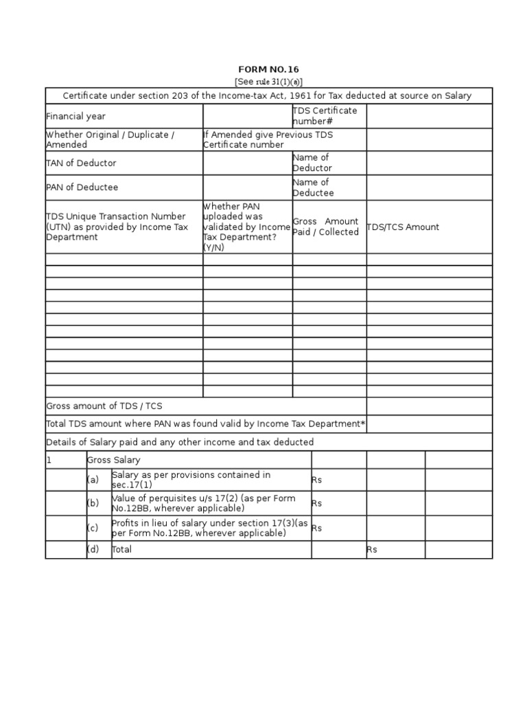 Form 16 | PDF