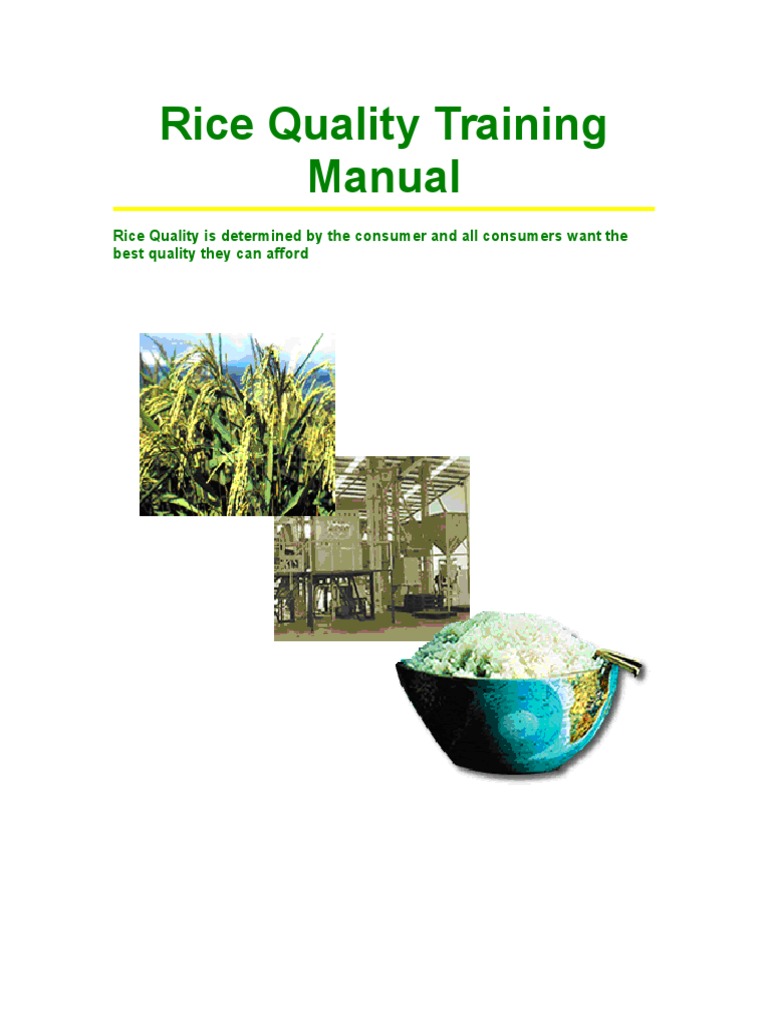 Rice Quality Reference Manual | PDF | Rice | Cereals